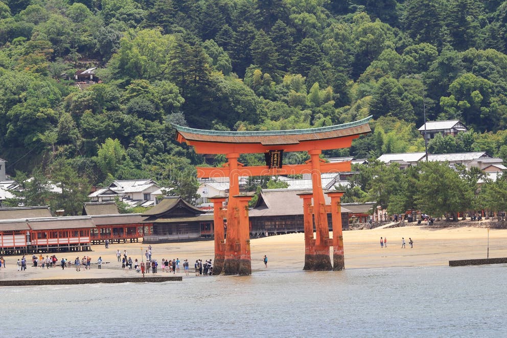 The Famous Orange Floating Shinto Gate Editorial Stock Image - Image of ...