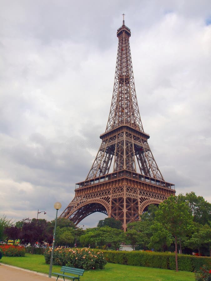 Famous Paris City Objects - Eiffel Tower Stock Image - Image of evening ...