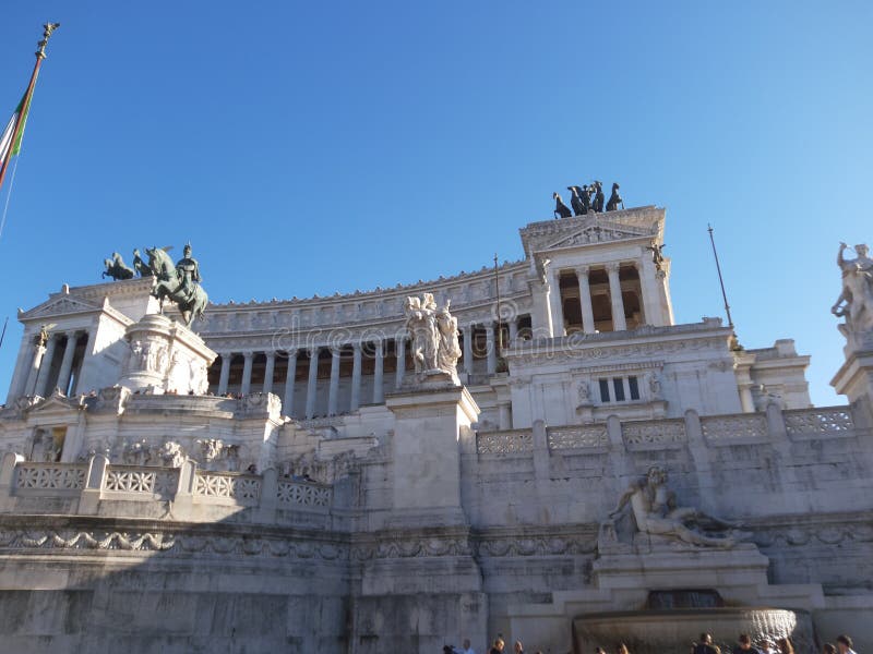 Famous Piazza Venezia in Rome Italy Stock Image - Image of basilica ...