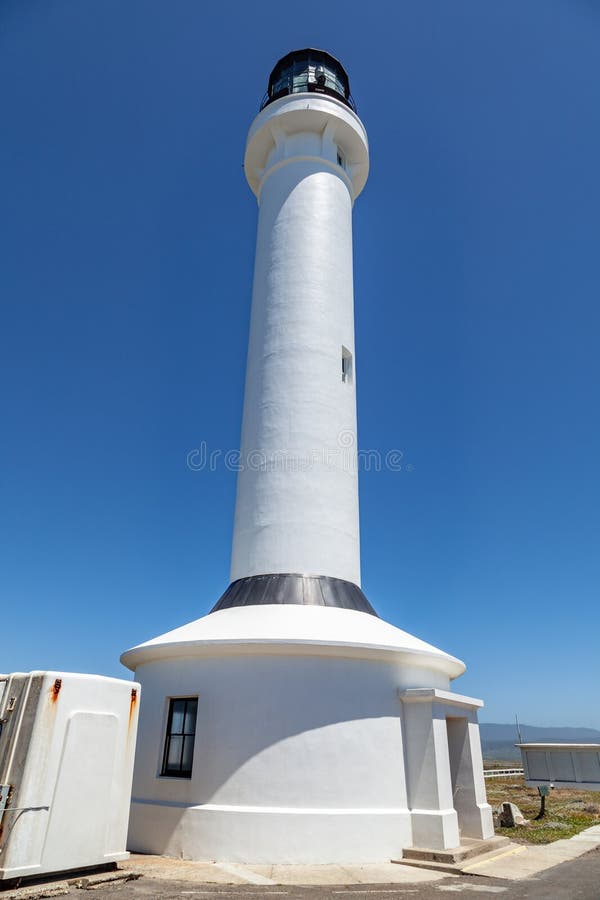 Famous Point Arena Lighthouse in California Stock Image - Image of ...