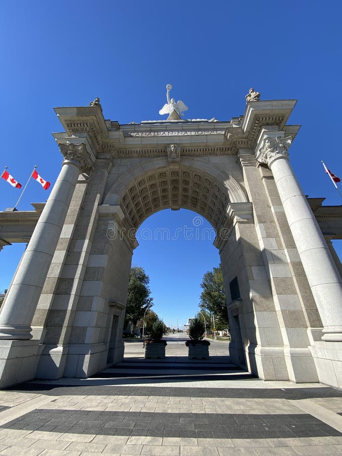 Famous Princes Gates in Toronto Canada Stock Image - Image of pillar ...