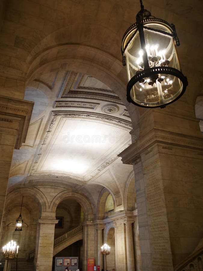 The Famous Public Library at New York City Stock Photo - Image of ...