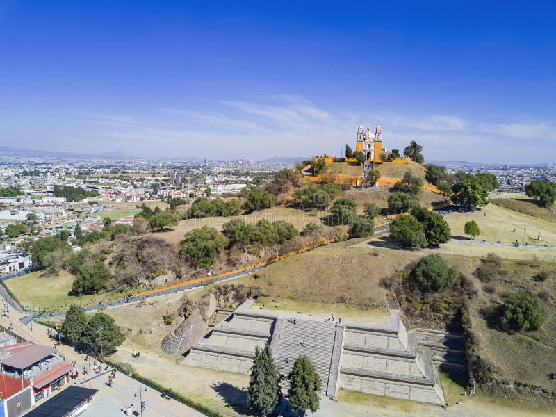 The Famous Pyramid of Cholula Stock Image - Image of architecture ...