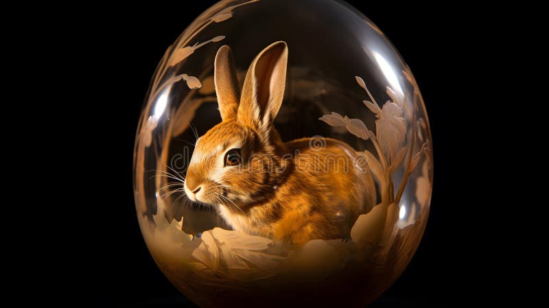 The Famous Rabbit Ball on Black Background Stock Photo - Image of ...
