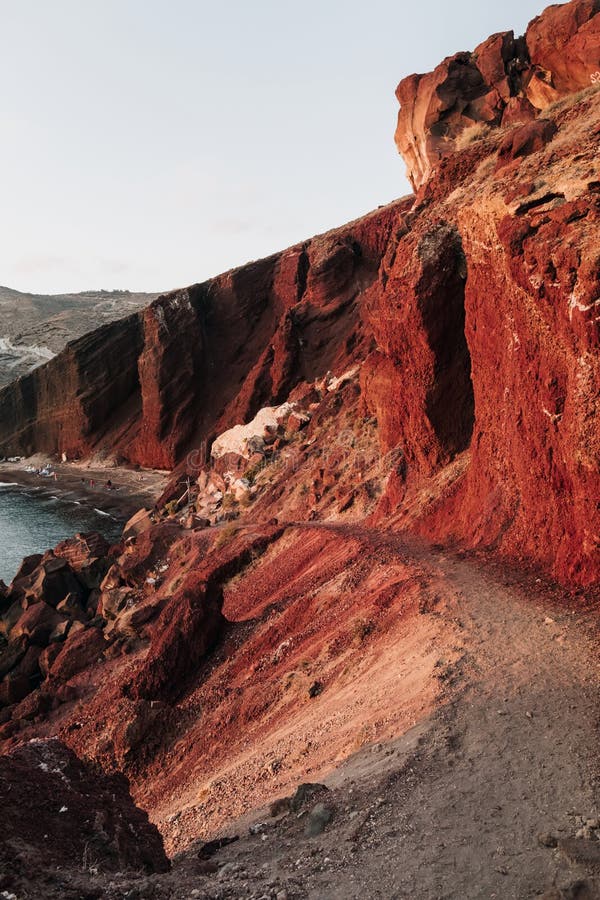 Famous Red Beach in Santorini, Greece Stock Photo - Image of view ...