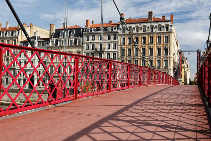 Famous red footbridge stock photo. Image of architecture - 22706796