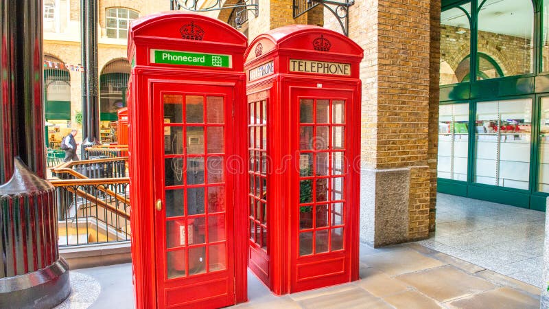 Famous Red Telephone Booth in London Editorial Image - Image of blue ...