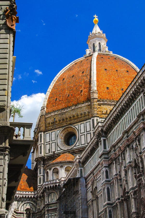 The Famous Red Tiled Dome of the Florence Duomo. Stock Image - Image of ...