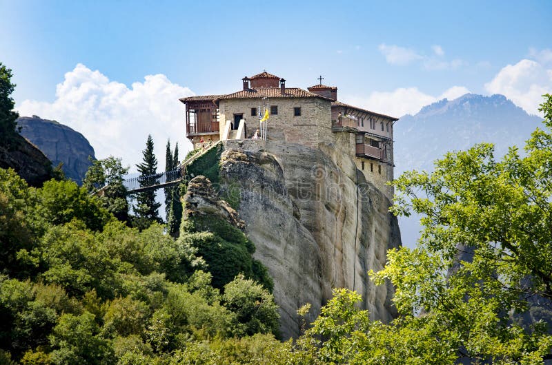 Famous Landmark Monastery Meteora in Greece Stock Image - Image of ...