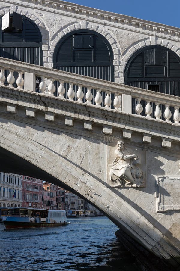 Famous Rialto Bridge at Grand Canal Stock Photo - Image of italy, grand ...