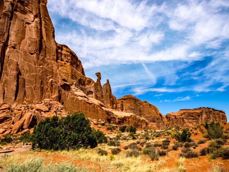 Famous Rock Formations of the Arches National Park, UT, USA Stock Image ...