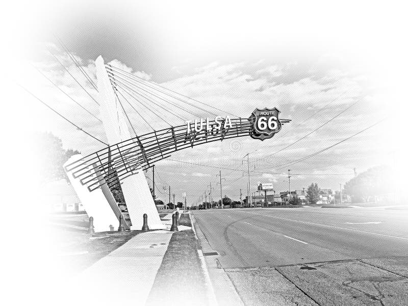 The Famous Route 66 Gate in Tulsa Oklahoma Stock Image - Image of trip ...