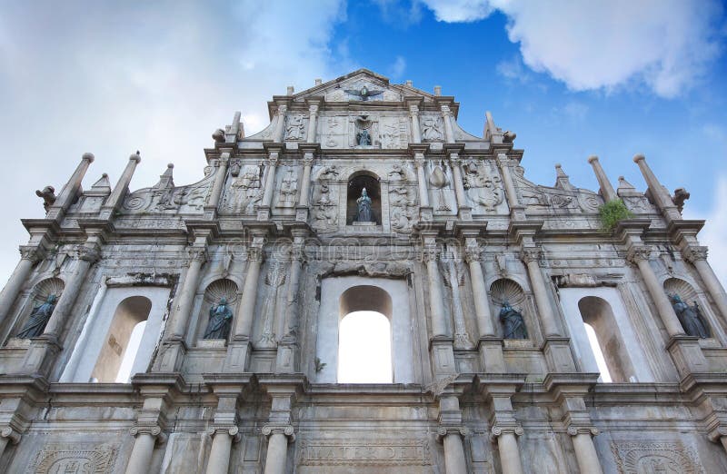 Famous Ruins in Macau stock photo. Image of carved, building - 15572684