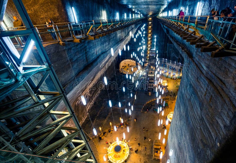 Famous Salina Turda in Romania Editorial Photography - Image of wooden ...