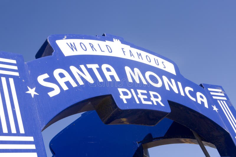 Famous Santa Monica Pier Sign Editorial Photography - Image of famous ...
