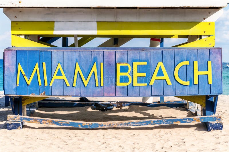 Miami sign on the beach stock photo. Image of scenic - 54394318