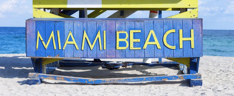 City of Miami Beach Florida Welcome Sign with Palm Trees Stock Image ...