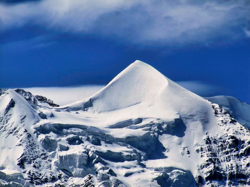 The Famous Silberhorn in the Jungfrau Massive in Switzerland Stock ...