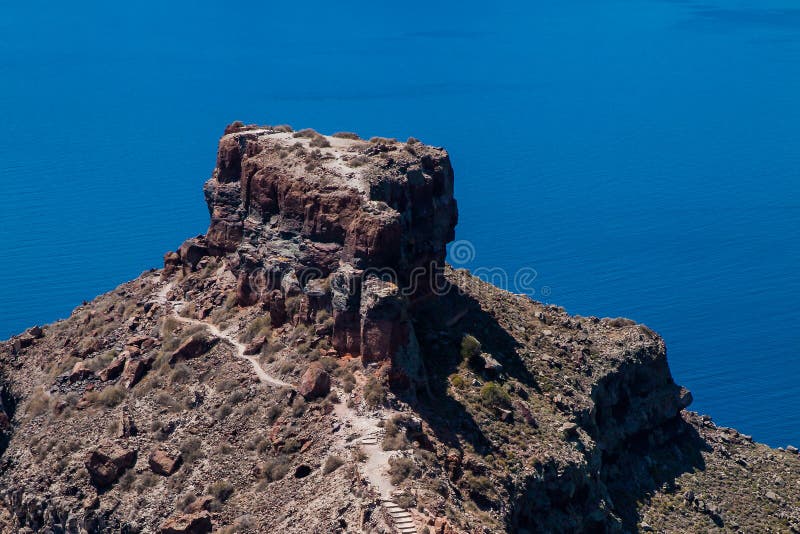 The Famous Skaros Rock in Santorini Stock Photo - Image of imerovigli ...