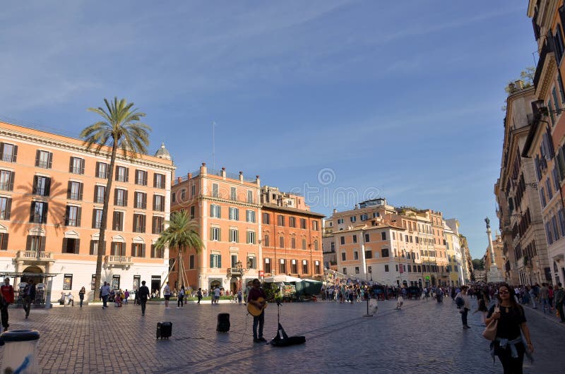 The Famous Spain Square in Rome Editorial Image - Image of building ...