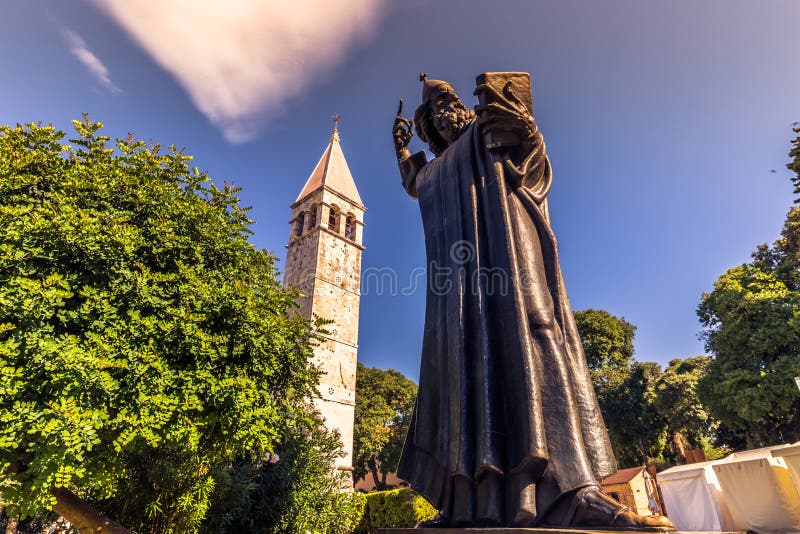 July 19, 2016: Famous Statue of Gregory of Nin in the Old Town of Split ...