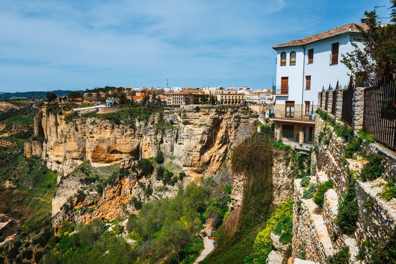 Stone Bridge in Historic District of Ronda, Spain Stock Photo - Image ...