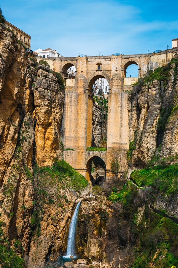 Stone Bridge Over the Gorge of Tajo in Ronda, Andalusia, Spain Stock ...