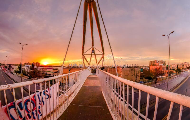 The Famous String Bridge at the Main Entrance To the City of Jerusalem ...