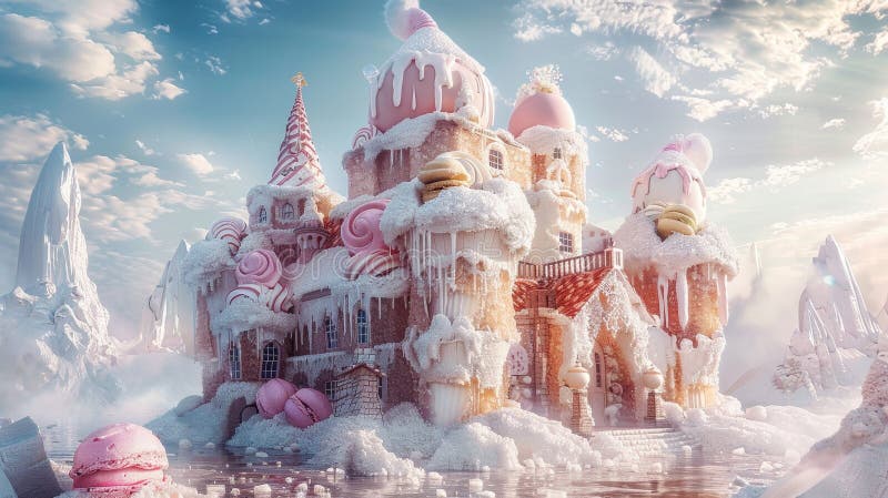 Famous Structure Constructed from Assorted Ice Creams and Ice Cubes in ...