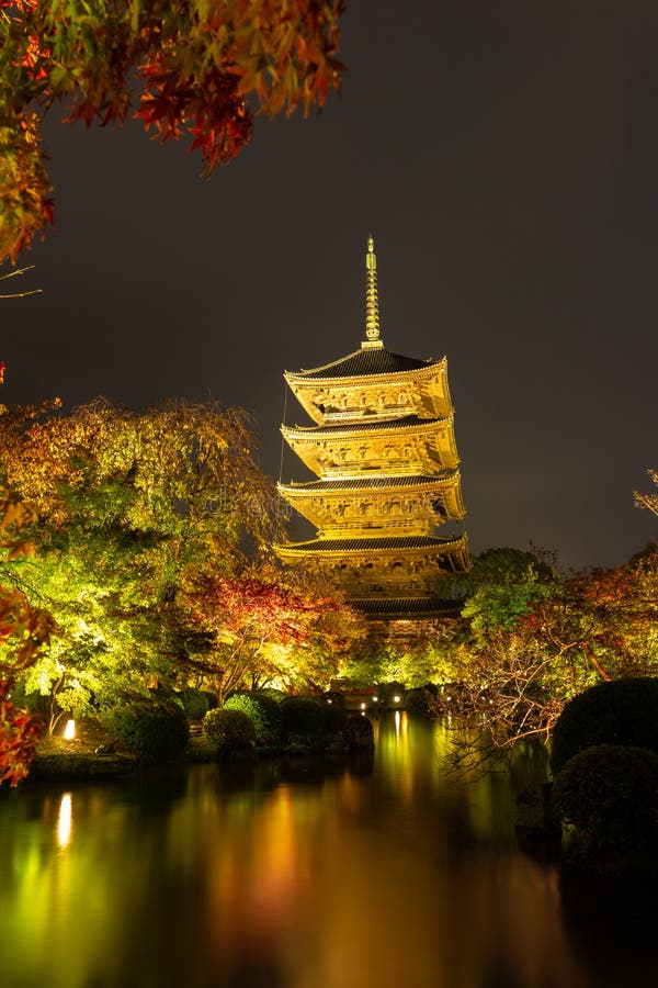 Famous Temple in Kyoto at Night Japan Stock Photo - Image of travel ...