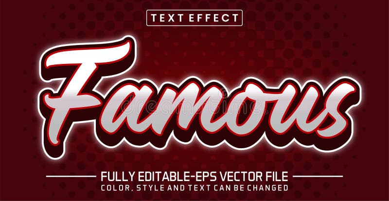 Famous Text Editable Style Effect Stock Vector - Illustration of ...