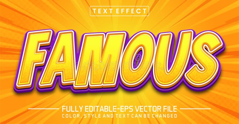 Famous Text Editable Style Effect Stock Illustration - Illustration of ...