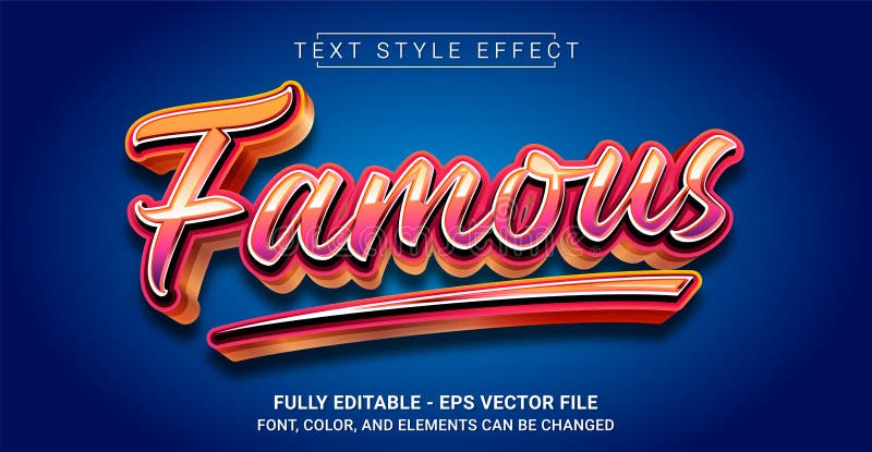 Famous Text Style Effect. Editable Graphic Text Template Stock Vector ...