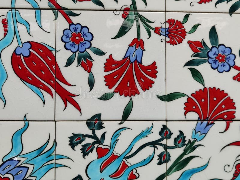 Famous Tiles on Mosques in Istanbul from the 16th Century Stock Image ...