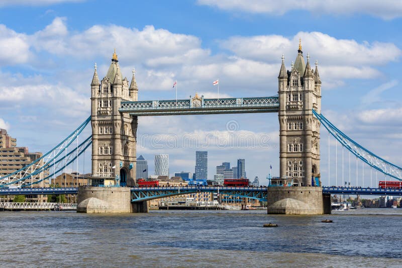 Famous Tower Bridge Over Thames River, London, UK Stock Image - Image ...