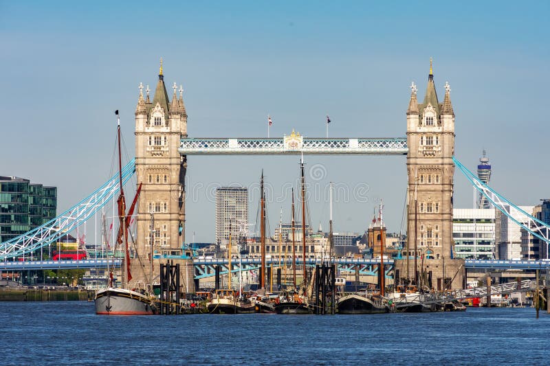 Famous Tower Bridge Over Thames River, London, UK Stock Photo - Image ...
