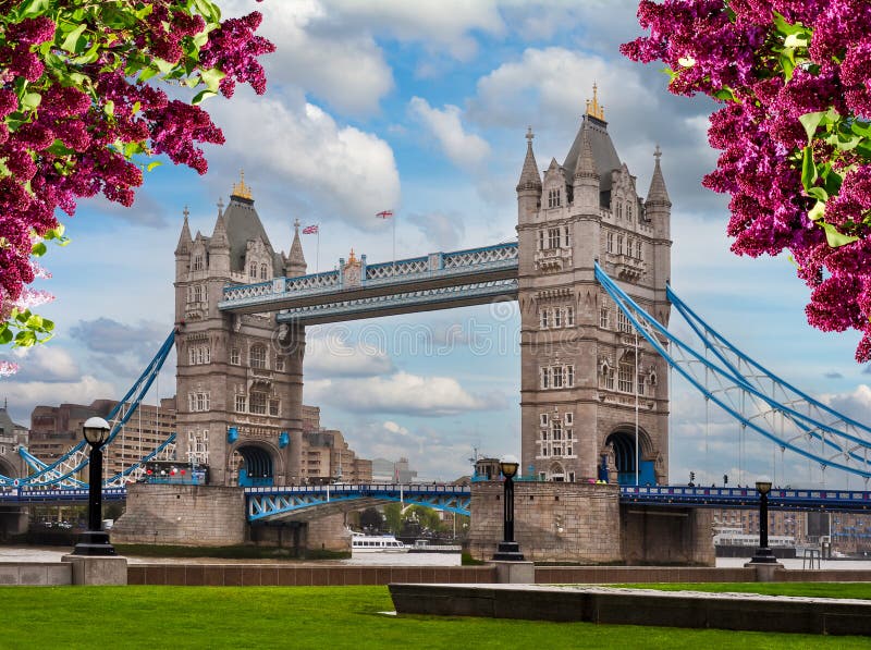 Famous Tower Bridge in Spring, London, UK Stock Photo - Image of ...