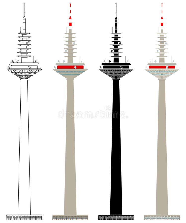 Famous Tower in front view stock vector. Illustration of front - 180055569