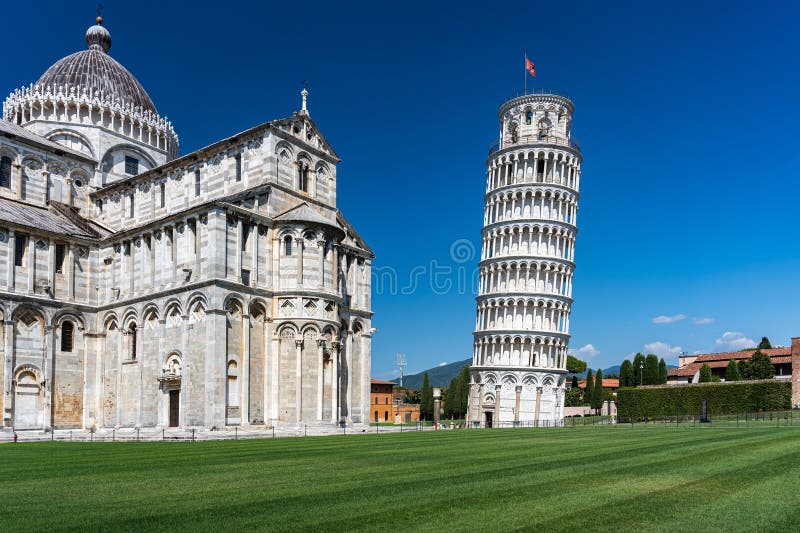 Famous Tower in Pisa in Italy, Tuscany at Summer Stock Image - Image of ...