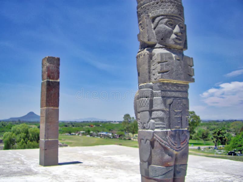 Famous Tula Pyramids and Statues Stock Photo - Image of ceremonial ...