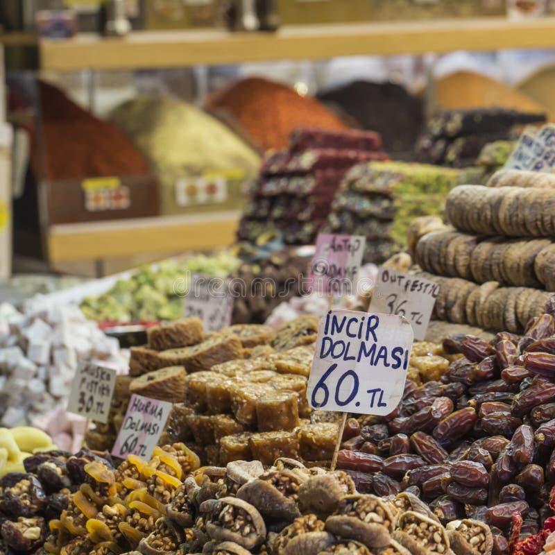 Famous Turkish Delights on the Market Stock Image - Image of delicious ...