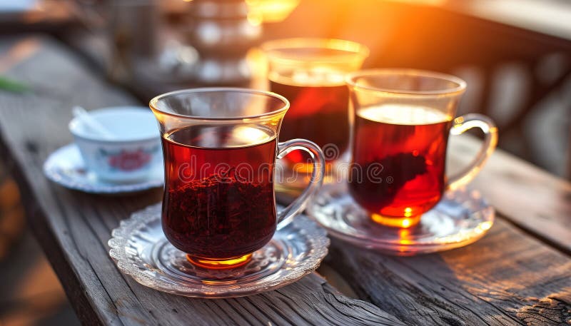 Famous turkish tea stock illustration. Illustration of cocktail - 317804743