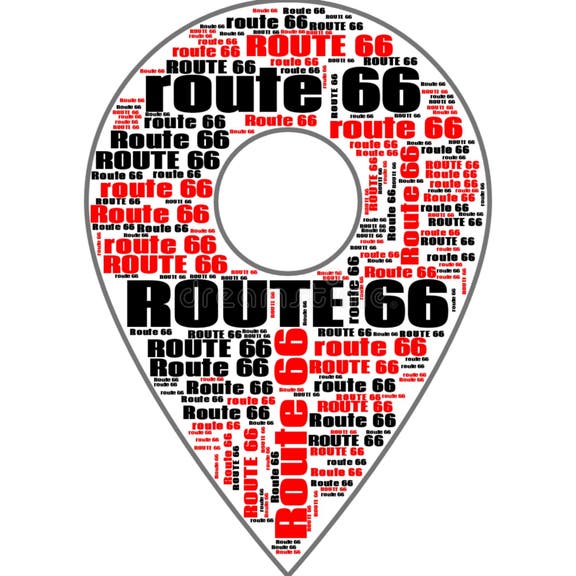 Famous US Roads. Route 66 Text Illustrations Stock Illustration ...