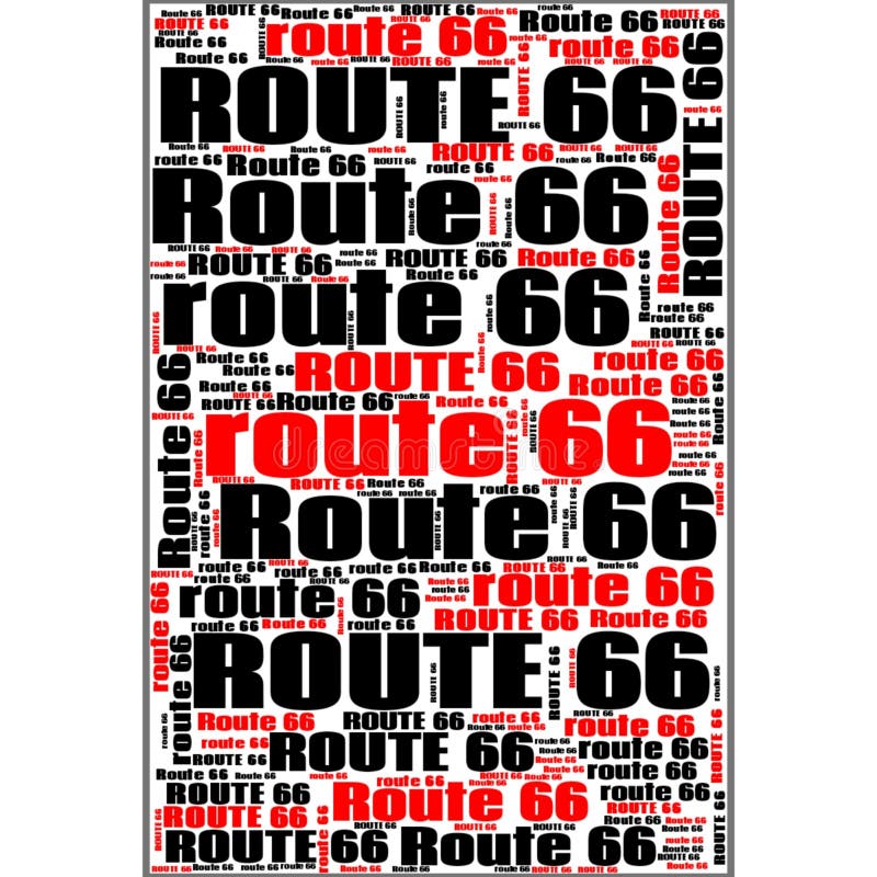 Famous US Roads. Route 66 Text Illustrations Stock Illustration ...