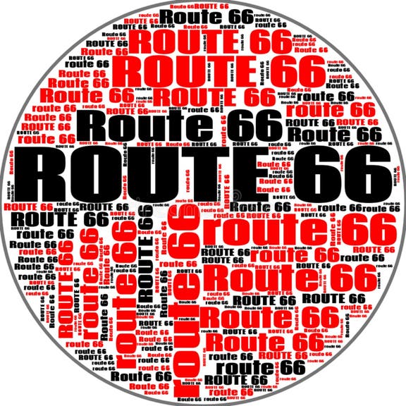 Famous US Roads. Route 66 Text Illustrations Stock Illustration ...