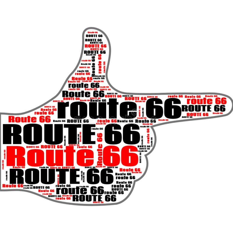 Famous US Roads. Route 66 Text Illustrations Stock Illustration ...