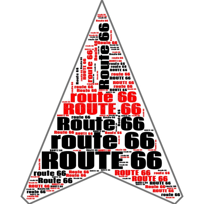 Famous US Roads. Route 66 Text Illustrations Stock Illustration ...