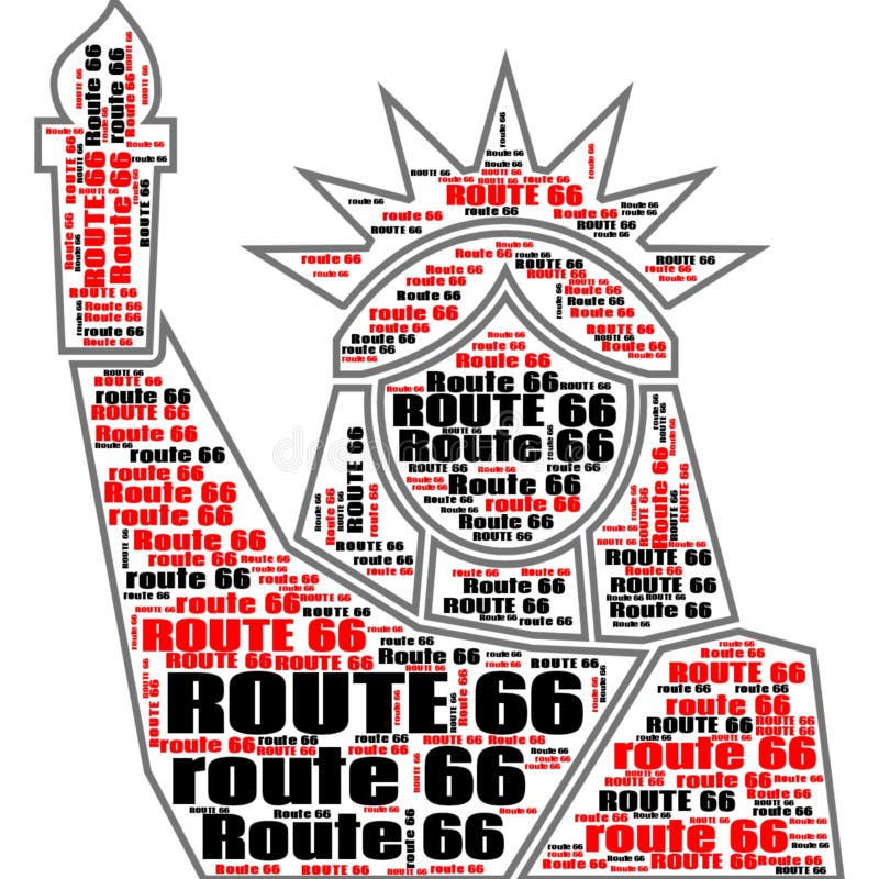 Famous US Roads. Route 66 Text Illustrations Stock Illustration ...