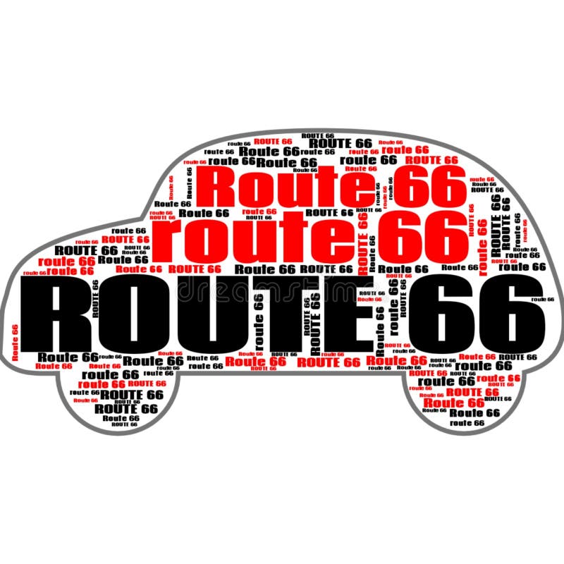 Famous US Roads. Route 66 Text Illustrations Stock Illustration ...