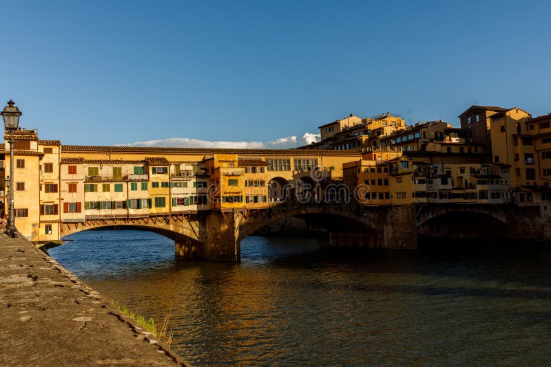 Famous Vecchio Bridge in Florence, Italy. Stock Image - Image of ...